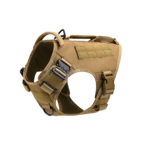 Quality Plastic Tactical Dog Harness For Hiking Training Brown for sale