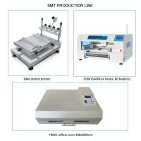Quality Advanced 4 Heads Pick and Place Machine SMT Production Line CHMT560P4 , 3040 Printer, T962C Reflow Oven for sale