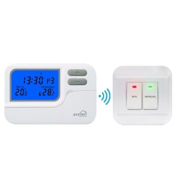 Quality 7 Day Programmable ABS White Color Wireless Thermostat For Heating Control for sale