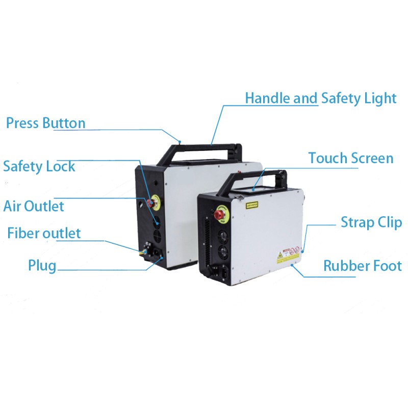 Portable laser cleaning machine in operation