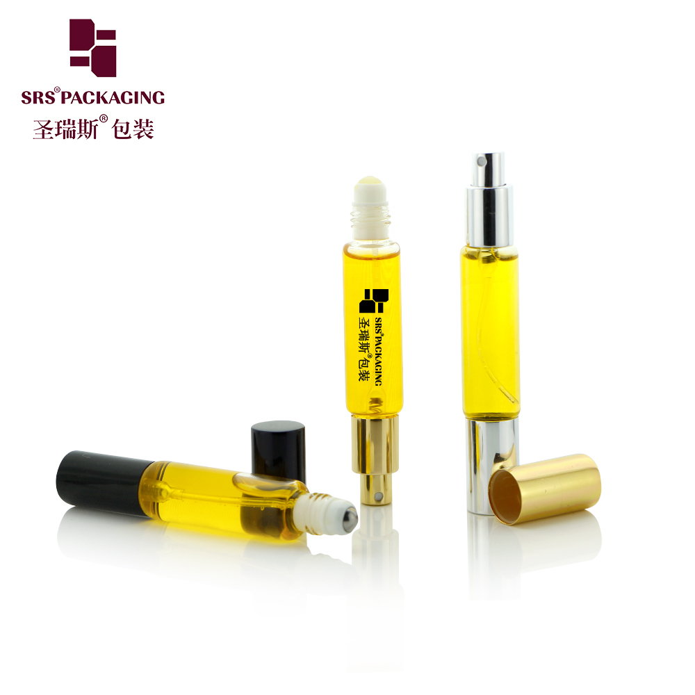 Quality BLPD Mold Empty Transparent Glass Roll On Bottle Dual Double Ended Bottles For for sale