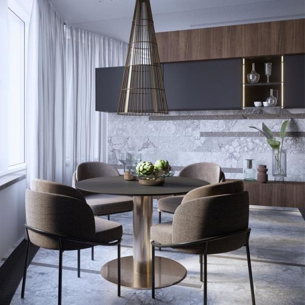Quality Modern Style 6mm PVC Kitchen Cabinets Dining Room Glossy Wood for sale