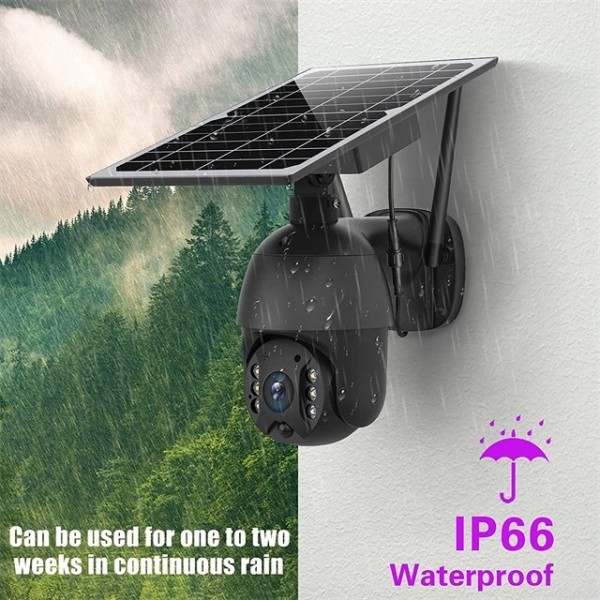 Quality PIR Radar Tuya Smart Camera PTZ 355 Solar Powered Wireless Outdoor Security for sale