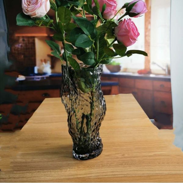 Quality Tree Stump Shaped Customize Color Decorative Glass Vase for sale