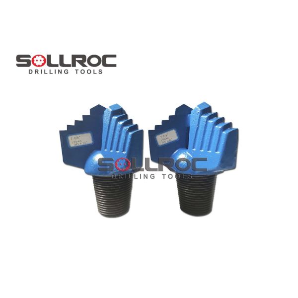 Quality 3 Three Four Blades Wings Step Drag Bits , Deep Rock Well Drilling Bits for sale