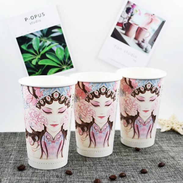 Quality Double Wall Disposable Paper Cup 12oz Hot With Logo Eco - Friendly Restaurants for sale