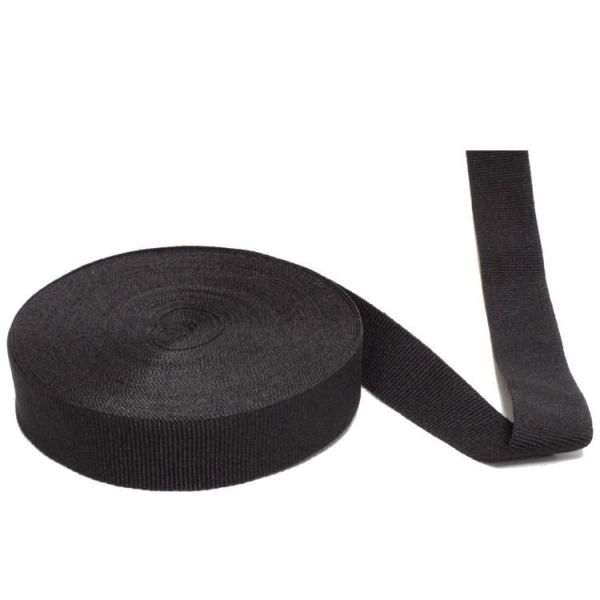 Quality 3.5cm Black Elastic Webbing High Tenacity Woven Polyester Elastic Band for sale