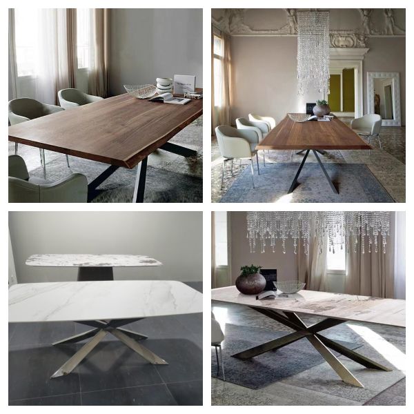 Quality Wholesale luxury modern rectangular dining table set with wood top modern dining for sale