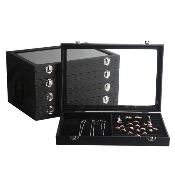 Quality Custom Logo Accepted PU Leather Jewelry Holder for Necklace Rings Earrings Storage for sale