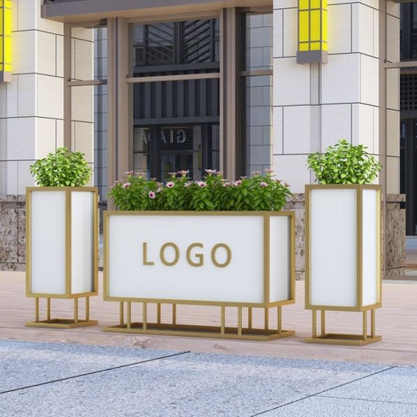 Quality Customized Square Metal Plant Pots Outdoor Steel Rectangular Planters for sale