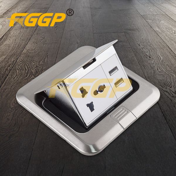 Quality Residential Pop Up Floor Socket SS ODM 3 Pin Floor Outlets for sale