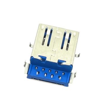 Quality Female DIP USB Connector PCB Mount Socket RVS USB3.0 Type A STD 9 Pin for sale
