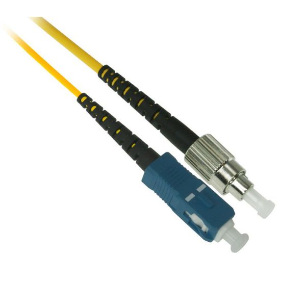 Quality 3.0mm OS2 SC UPC Simplex Fiber Optic Patch Cables PVC Yellow Jacket for sale