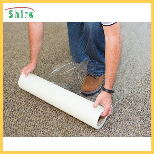 Quality 500g / 25mm Carpet PE Protection Film Transparent Anti Dust Protective Film for sale