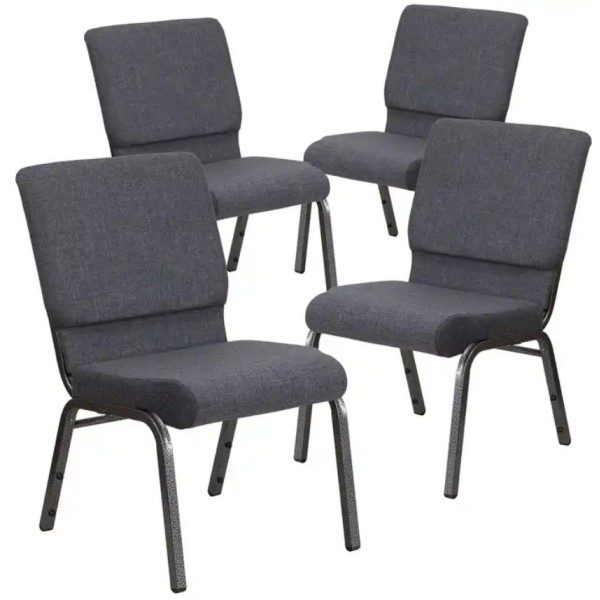 Quality Stackable Padded Church Chairs Grey Auditorium Seating Chairs For School for sale