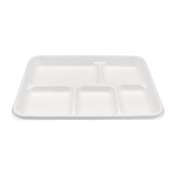 Quality Harmless Compostable Party Tableware Sugarcane Bagasse Disposable Christmas Tray for sale