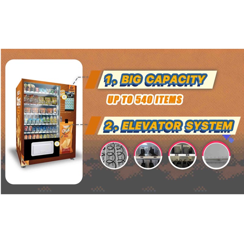 Reliable Snack and Drink Vending Machine with Elevator Delivery and Large-Capacity Design for Stable, High-Frequency Sales