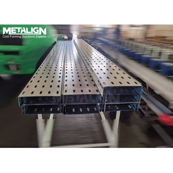 Quality Adjustable Width Slot Type Cable Tray Roll Forming Machine For Pre Punched Steel for sale