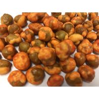 Quality Riracha Flavor Hot Spicy Flavor Green Peas Snack Flour Coated for sale
