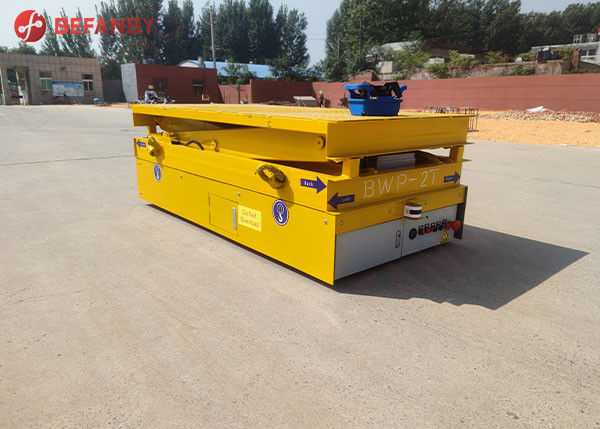 Quality Electrical Lift Steerable Hydraulic Transfer Trolley for sale
