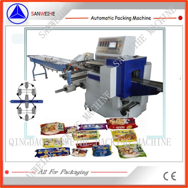 Quality 3.6KW Blue Horizontal Flow Wrap Machine Wider Film Reciprocating Packaging for sale