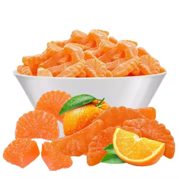 Quality Fruit Flavored Soft Gummy Candy Kosher Certified Orange Gummy Candy for sale