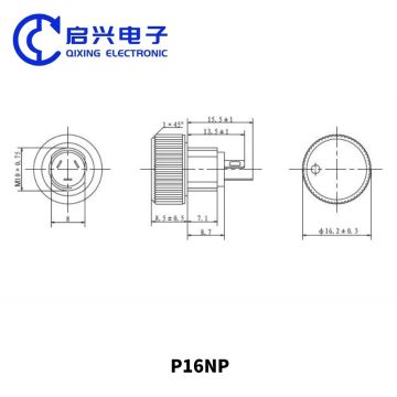 Quality P16 P16NP Single Turn Knob Potentiometer WI1609 Cermet 1W 10% Trimmer Potentiome for sale