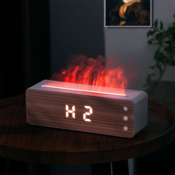 Quality UVC Ultraviolet Sterilization Flame Humidifier With Clock Touch-Sensitive for sale