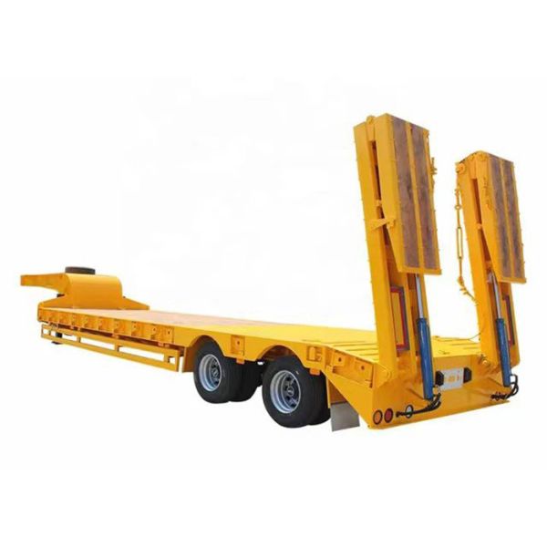 Quality 2 Axle Low Bed Trailer Semi Lowbed Trailer 40-50 Tons High Maneuverability for sale