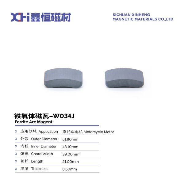 Quality Experienced Permanent Magnet Ferrite Manufacturer For Motorcycle Motor W034J for sale