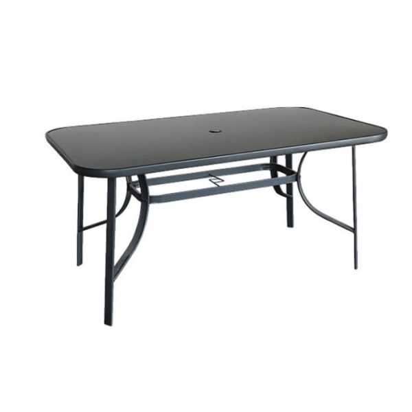 Quality Square Outdoor Garden Table 5mm Tempered Glass Top Table UV Resistant for sale