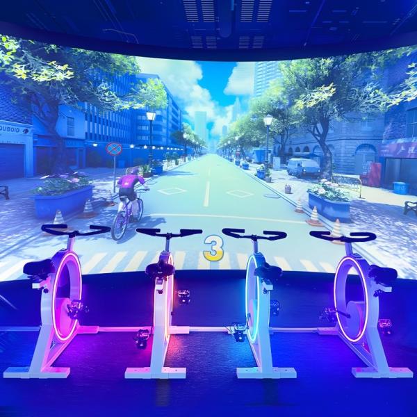 Quality Dynamic Bike VR Game Fitness Interactive Wall Projection Outdoor / Indoor for sale