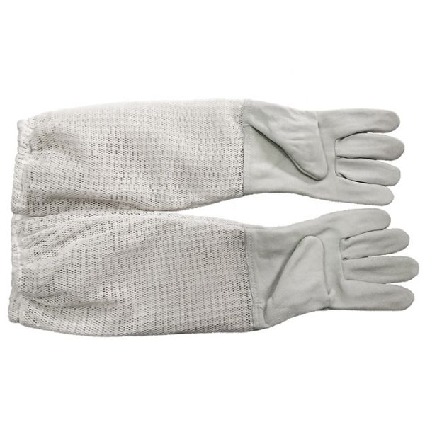 Quality White Sheepskin Beekeeping Gloves with Three Layer Long Breathable Cuff for Bee Protection for sale
