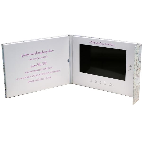 Quality Paper Craft LCD Screen Invitation Card , 10.1 Inch 128MB Video In Print Brochure for sale