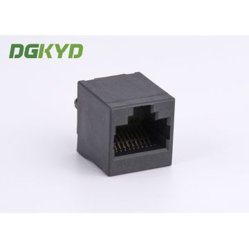 Quality PBT Black 180 Degree RJ45 Single Port , CAT6 10 Pins 10 Contacts RJ45 Keystone for sale