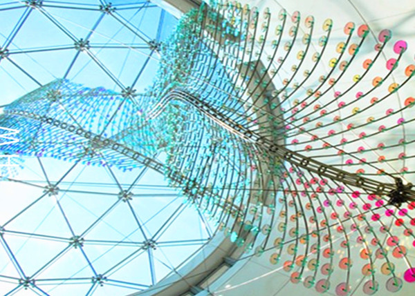 Quality Diglass Patterned Dichroic Glass , Colored Laminated Glass for sale