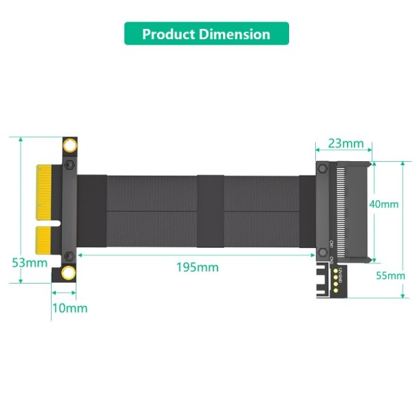 Quality PCIE3.0 4X E4X SFF 8639 Adapter Sff 8639 To M 2 Ribbon Extender Cable for sale