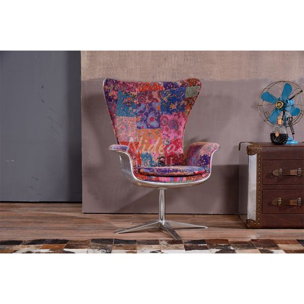 Quality Nidea #8838 Industrial Style Single Egg Chair Red Wine  Bar New Office Living Room Bedroom Aluminum Leather Rivet Swivel Adjustable for sale