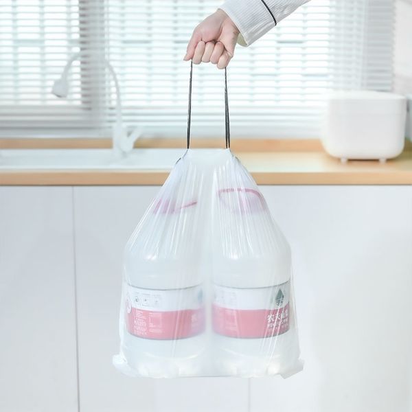 Quality Drawstring HDPE Heavy Duty Clear Garbage Bags Unscented LDPE Blue Garbage Bag for sale