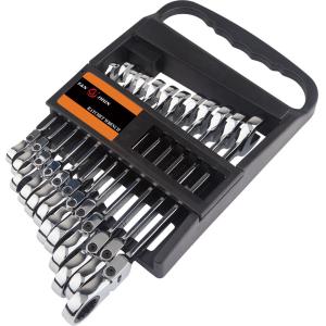 Quality Household CRV 3/8" 12PCS Open End Flexible Ratchet Wrench Set for sale