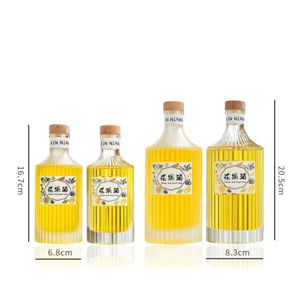 Quality Decal Surface Handling 500ml Frosted Clear Glass Bottle for Alcohol and Juice for sale