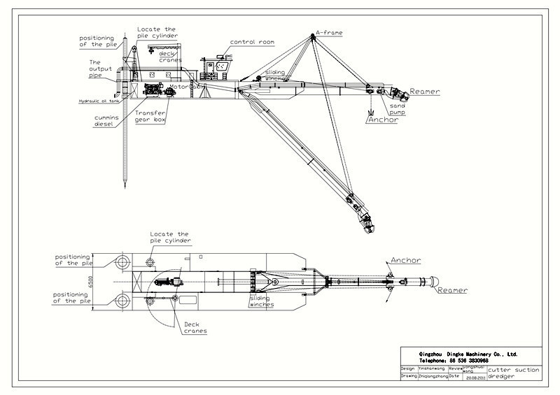 Capacity 700m3 Water Flow 3500m3 18 Inch Cutter Suction Dredger