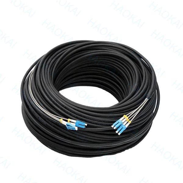 Quality Outdoor FTTH Patch Cord 2core Steel Wire Drop Fiber Optical Cable 2SC-2SC for sale