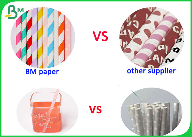 60g 120g Food Grade Paper Straw Paper Roll With Slitted Size