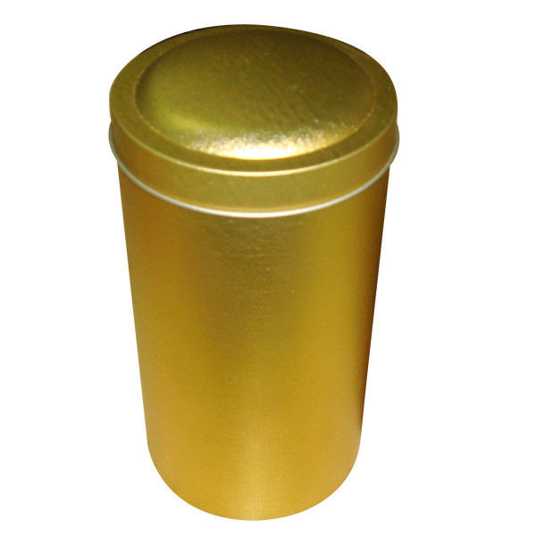 Quality Matt Laminated Tea Tin Canister Gold Tin Wholesale Metal Tea Cans for sale