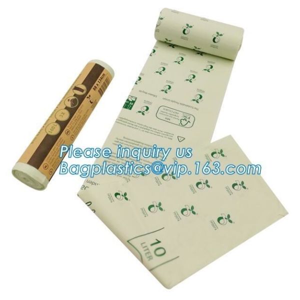 Quality Compostable Disposable Biodegradable Plastic Custom Printed Flat Garbage Bag, for sale