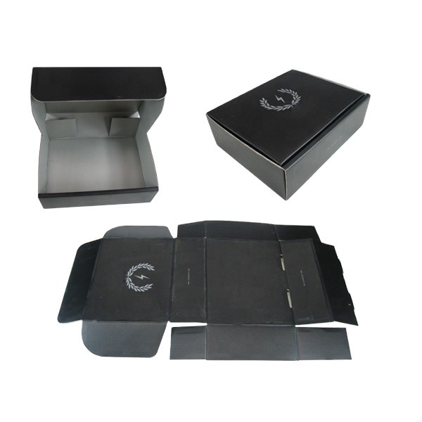 Quality 6x4x3 Black Shipping Tuck Top Mailer Box Custom With Window for sale