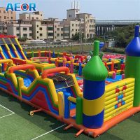 Quality Commercial outdoor big fun city jumping bounce house inflatable amusement park for sale