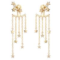 China Star Diamond Stud Earrings Tassel Earrings 18k Gold Diamond  Earrings factory
