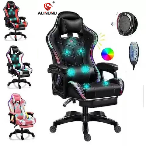 Quality Removable Cover Synthetic Leather Gaming Massage Chair with RGB Lights and Speakers for sale